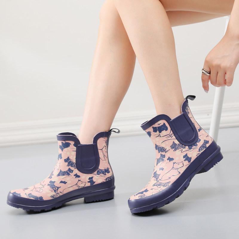 レディース ゴム雨靴 ショート丈 防水 防滑 アウトドア キャンプ 渓流トレッキング ビッグサイズ 女性シューズ ラバー素材 滑りにくい 屋外活動 川遊び 耐久性 軽量 伸縮性・重量: 1.0kg・スタイル: 快適・靴筒素材: ゴム+添加剤...