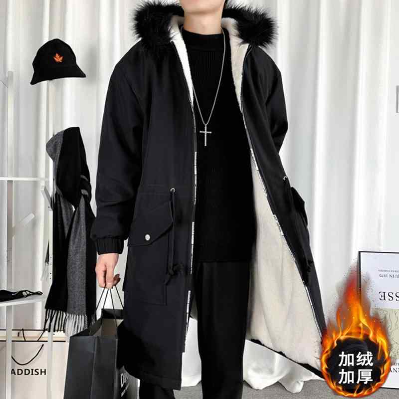 メンズ コート 中長丈 冬用 厚手 ラムウール 綿 アウター 韓国 ゆったり 大きめサイズ ロング丈 暖か 防寒 フィット 通勤 普段使い・機能: 防水・サイズ展開: S.M.L.XL.2XL.3XL.4XL.5XL・生地: コーティング生...