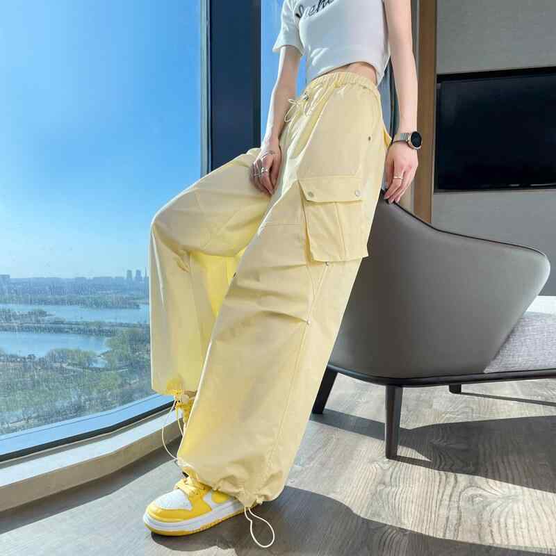 カーゴパンツ レディース 夏用 薄手 速乾 ハイウエスト 小柄向け スリム 束脚 吸湿速乾 軽量 カジュアル テーパード ミリタリー スタイル アウトドア 普段使い・カテゴリ: パンツ・スタイル: 韓版通勤・版型: ゆったり型・ウエスト位置...