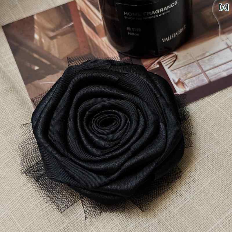 ブローチ 女性用 サテン ブラック ローズ フラワー モチーフ 布 高級感 精巧 ファッション アクセサリー コーディネート・カテゴリ: アクセサリー・スタイル: ・素材: サテンリボン・柄: 植物花・対象: 女性・カラー: ブラックローズ