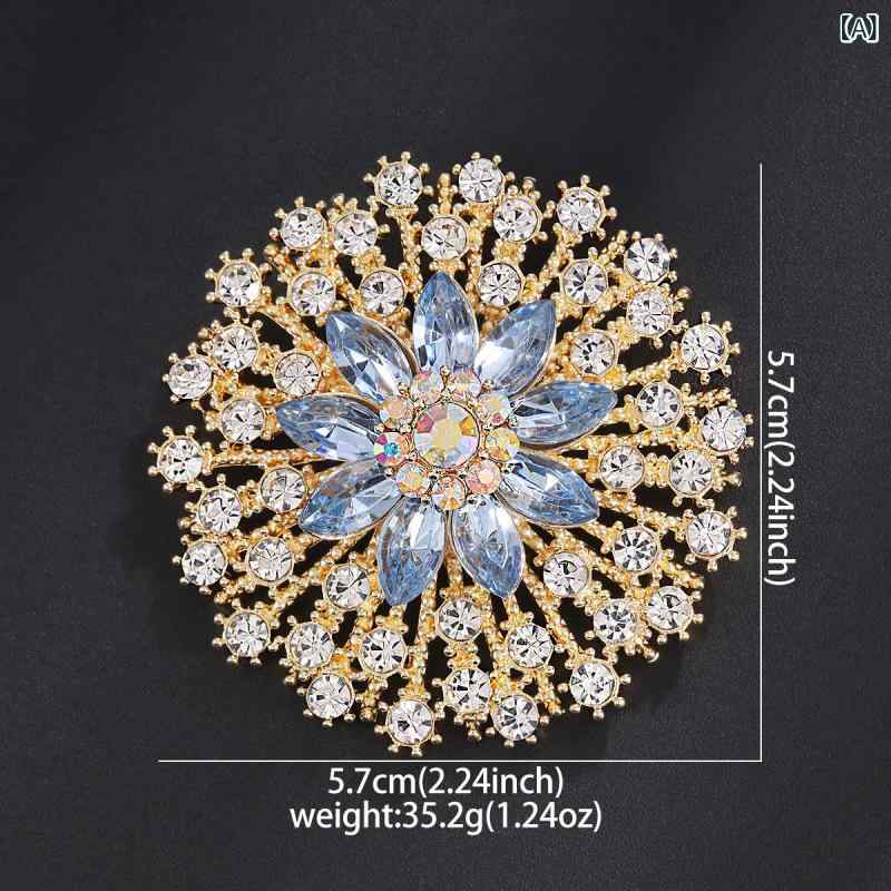 ブローチ レディース 雪の結晶 モチーフ エレガント 合金 ガラス クリスタル 埋め込み 胸花 装飾 ピン 留め アクセサリー 服飾用 華やか ・カテゴリ: アクセサリー・スタイル: 日韓・主な素材: 合金.銀メッキ.金メッキ・柄: 花・適...