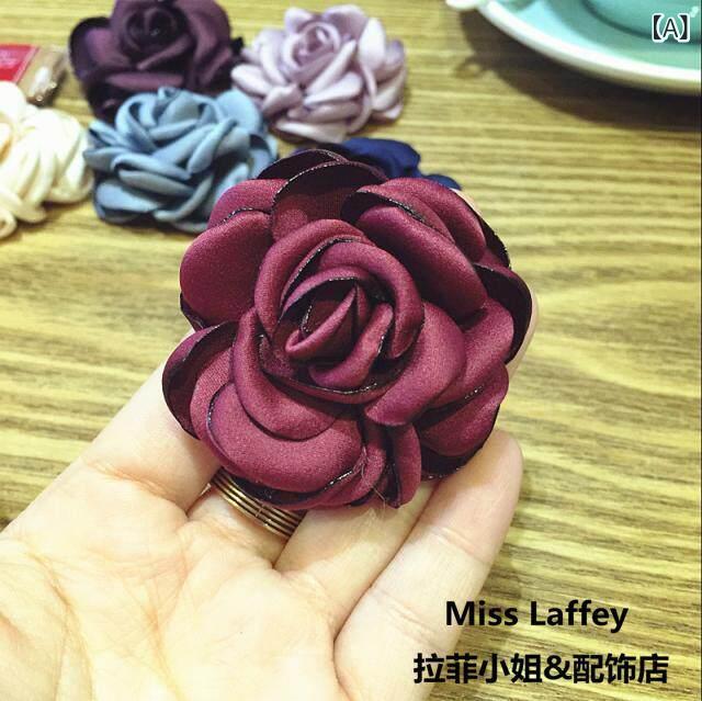 レディース カメリア フラワー モチーフ 布 絹調 ブローチ 胸花 ヘッドフラワー ピン セット かわいい アクセサリー パーティー 普段使い 軽量 ・柄: 植物花卉・スタイル: 日韓・性別: 女性・カラー展開: 酒赤.紺.淡紫.深紫.豆沙...