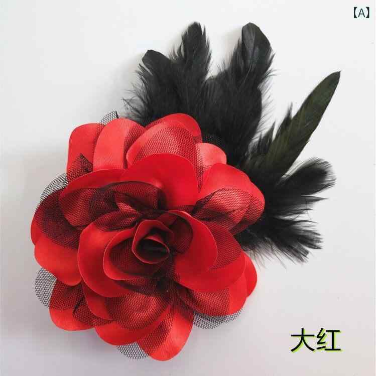 ブローチ ヘッドアクセサリー 羽毛 布 バラ 大輪 胸花 肩花 高級感 精巧 ユニセックス 華やか 装飾品・主な素材: 混合素材・柄: 植物花柄・スタイル: 日韓・性別: ペア・カラー展開: 大紅.宝藍.酒紅.紫色.紫紅.玫紅・サイズ展開:...