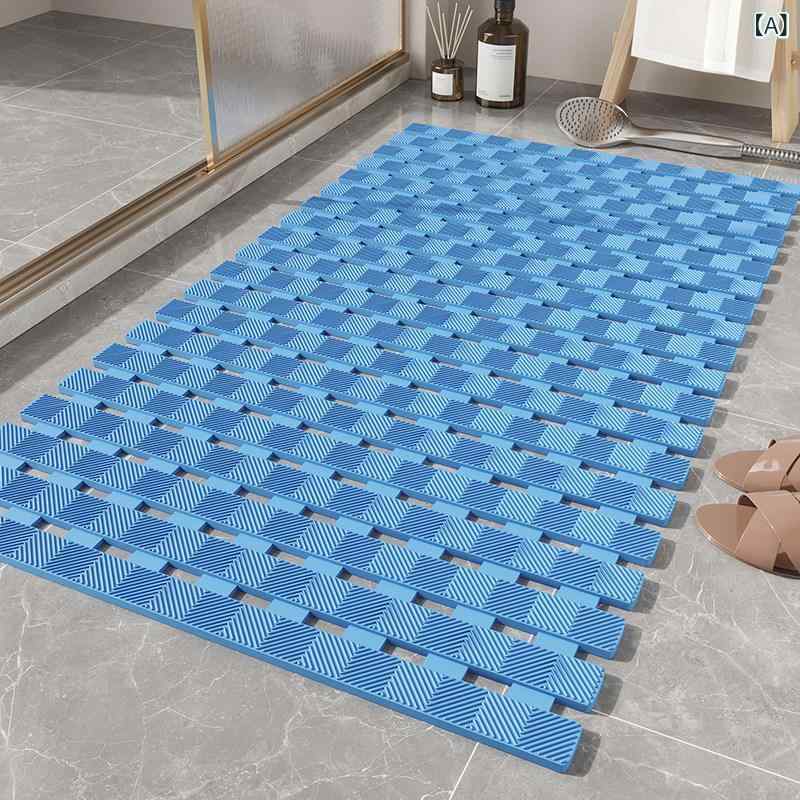 浴室マット 防滑 防水 老人用 シャワー 足元 防転倒 家庭用 トイレ 衛生間 滑り止め クッション 吸水 耐久性・スタイル: シンプルモダン・形状: 方形・適用シーン: 家庭用・適用スペース: 浴室・機能: 防滑・素材: PVC・サイズ展...