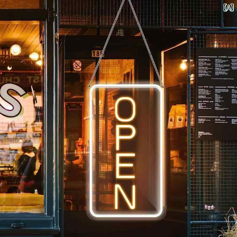 LED ネオンサイン 透明 アクリル OPEN 看板 店舗 営業 標識 装飾 ライト USB 電源 ショップ ディスプレイ 照明 インテリア デコレーション・カラー展開: 暖白.大紅・サイズ: 18.8cm×38cm