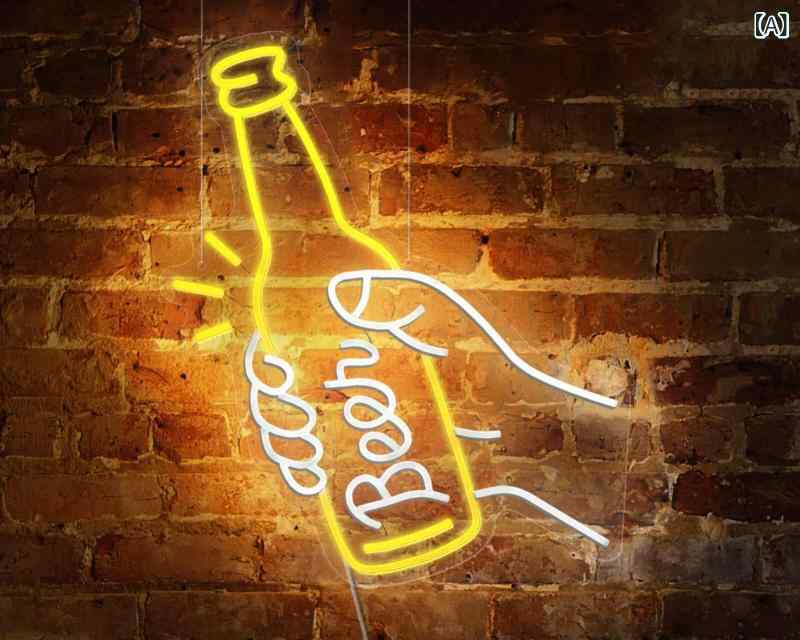 バー 装飾 LED ネオンサイン クラフトビール カクテル 発光文字 背景壁 カウンター ライト インテリア スタイリッシュ ディスプレイ・スタイル: シンプルモダン