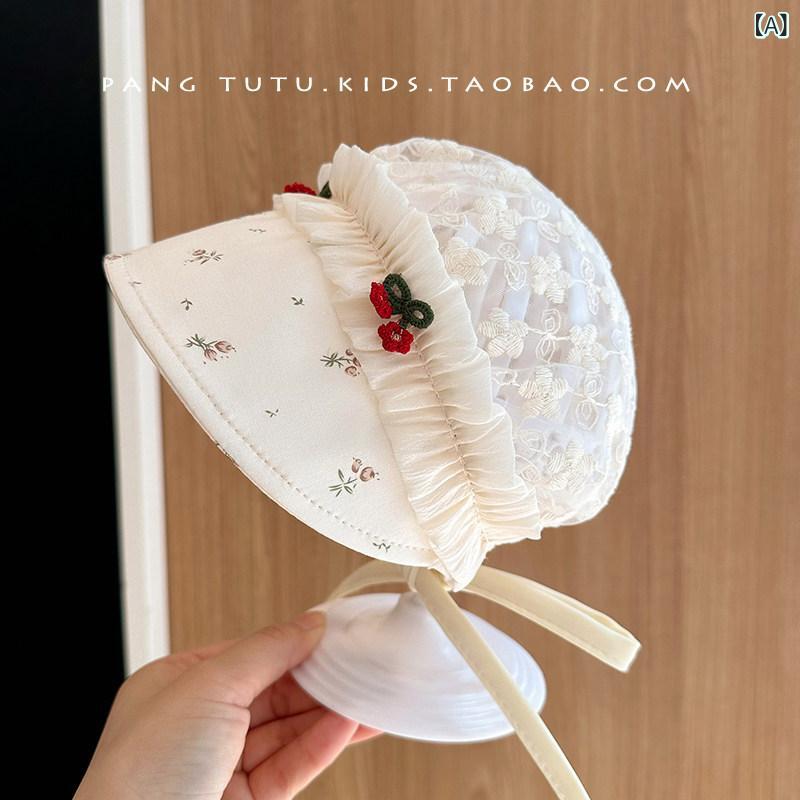 ベビー帽子 女の子 夏用 日よけ 通気 メッシュ 大つば プリンセス 宮廷風 頭頂保護 新生児用 かわいい 軽量 柔らかい・スタイル: プリンセス・帽頂: 丸型・素材: 網纱・使用シーン: 屋外・帽檐: 大型・対象年齢: 0-1歳（頭囲38...