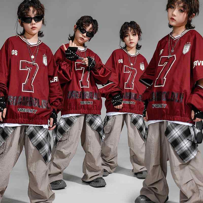 キッズ ストリートダンス 衣装 ヒップホップ スタイル 男の子 女の子 セット パフォーマンス ステージ ウェア クール ファッション ダンス コスチューム 子供用 ユニセックス ダンスウェア ステージ衣装 ストリートファッション