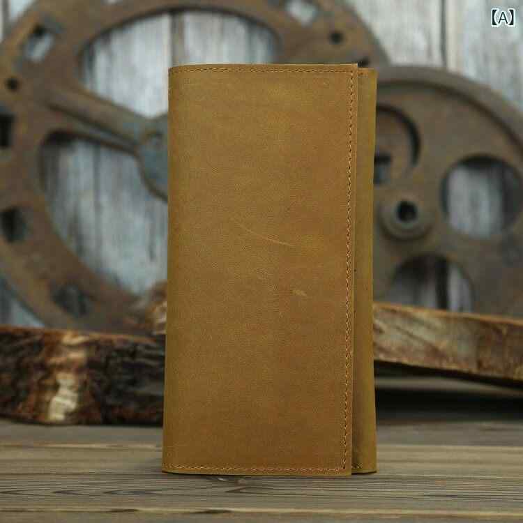 長財布 メンズ 革 牛革 クホースレザー ヴィンテージ風 多機能 スマホ 収納 パスポート ポケット カード スロット スナップ ボタン 普段使い ビジネス・素材: 牛皮・皮質: 頭層牛皮・閉め方: ホック・柄: 無地・スタイル: 復古風・...