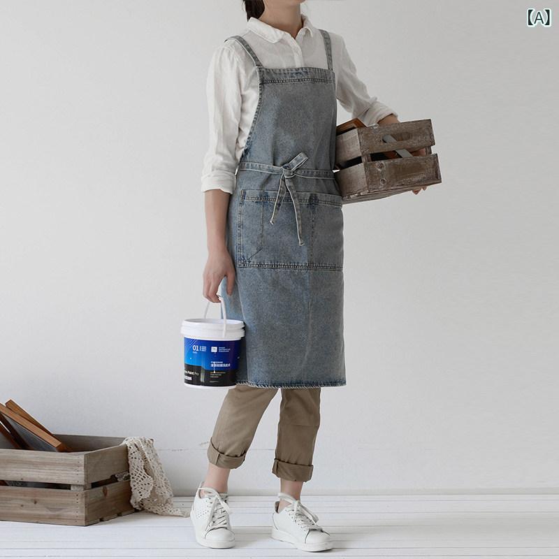 エプロン メンズ 厚手 コットン デニム キャンバス 防汚 家庭用 キッチン カフェ バリスタ ミルクティー店 作業用 胸当て 腰巻き 耐久性 汚れ防止 日常使い・スタイル: 韓国・カテゴリ: 無袖エプロン・主な素材: 綿100%・用途: ...