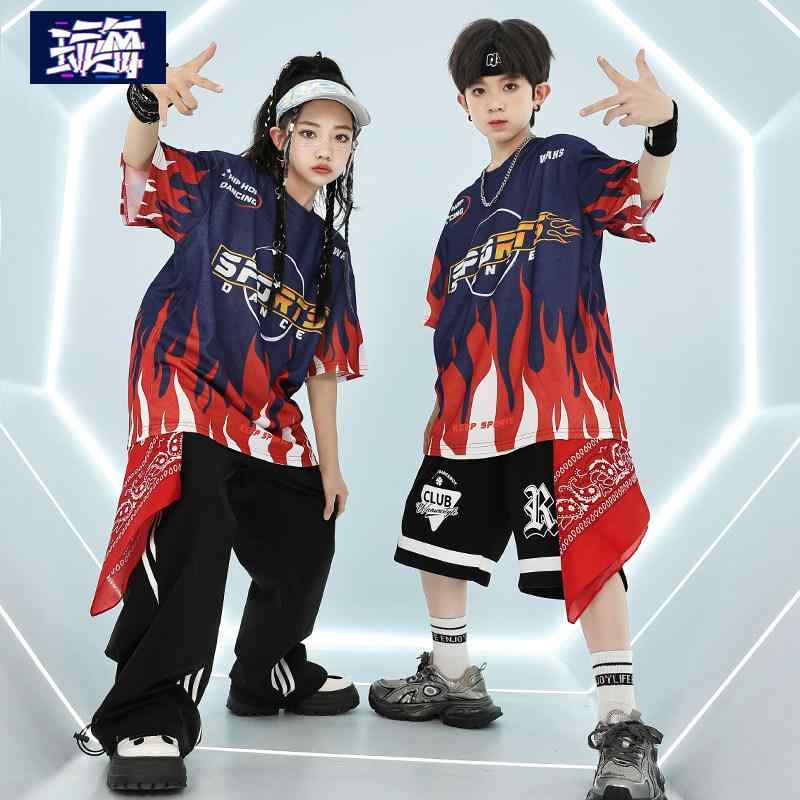 キッズ ヒップホップ ダンス衣装 男の子 女の子 ストリート ファッション セット 伸縮性 素材 吸湿速乾 動きやすい スタイル・スタイル: ヒップホップ・ダンスタイプ: ストリートダンス・素材: ポリエステル100%・対象年齢: 3歳〜1...