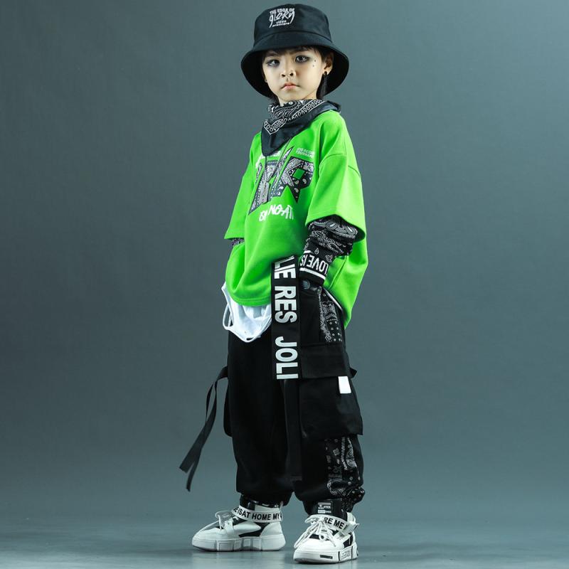 子供服 男の子 ヒップホップ ストリートダンス パフォーマンス セットアップ 春 ストリートファッション ダンス衣装 キッズ 演出服 走秀 架子鼓 演奏服・スタイル: ヒップホップ・適用ダンスタイプ: ストリートダンス・適用性別: 男・適用...