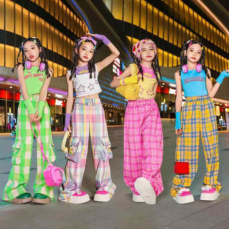 女児 ジャズダンス 衣装 子供 ストリートダンス セット パフォーマンス コスチューム ビビッドカラー 伸縮性 素材 ステージ用 イベント服・適用年齢: 3歳～14歳・主な素材: ポリエステル65.8%.綿28%.スパンデックス6.2%・ス...