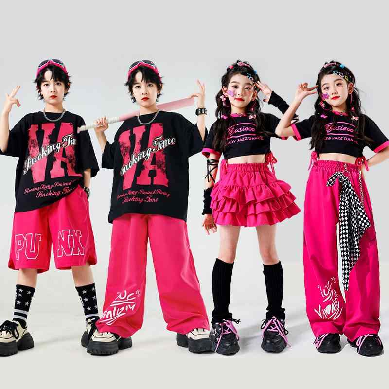 キッズ 男の子 ダンス衣装 ヒップホップ セット ストリートダンス 公演服 ジャズダンス 運動会 パフォーマンス ステージ用 練習着 カラフル ビビッドカラー 子供用 幼児対応 アクティブウェア・スタイル: ヒップホップ・ダンスタイプ: ス...