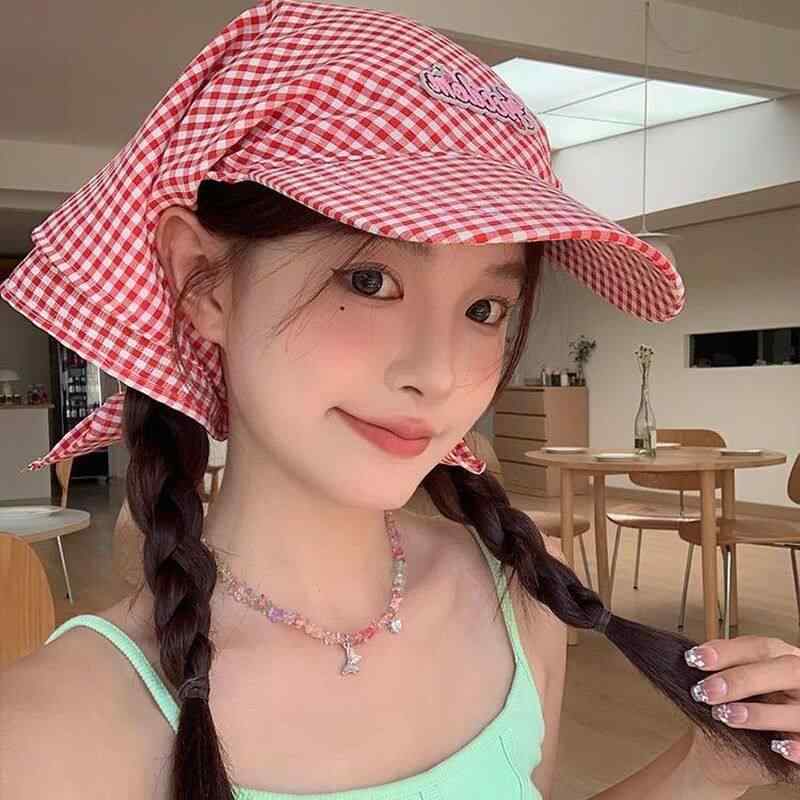 レディース 春夏 チェック柄 三角ヘッドスカーフ 日よけ帽子 速乾 かわいい 鮮やかカラー コーディネートしやすい 軽量 吸湿 普段使い アウトドア・カラー展開: 赤格子.青格子.緑格子.黒格子.浅色格子.米色・サイズ展開: 均