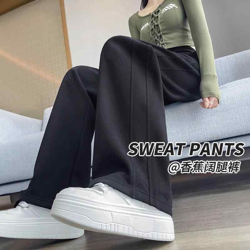 妊婦 ズボン 春秋 バナナパンツ 直筒 ワイドレッグ スポーツ スウェットパンツ 加绒 暖か ゆったり 快適 マタニティ ボトムス アクティブ 日常使い・スタイル: カジュアル・丈: ロング・主な素材: 綿100%・厚み: フリース入り.普...
