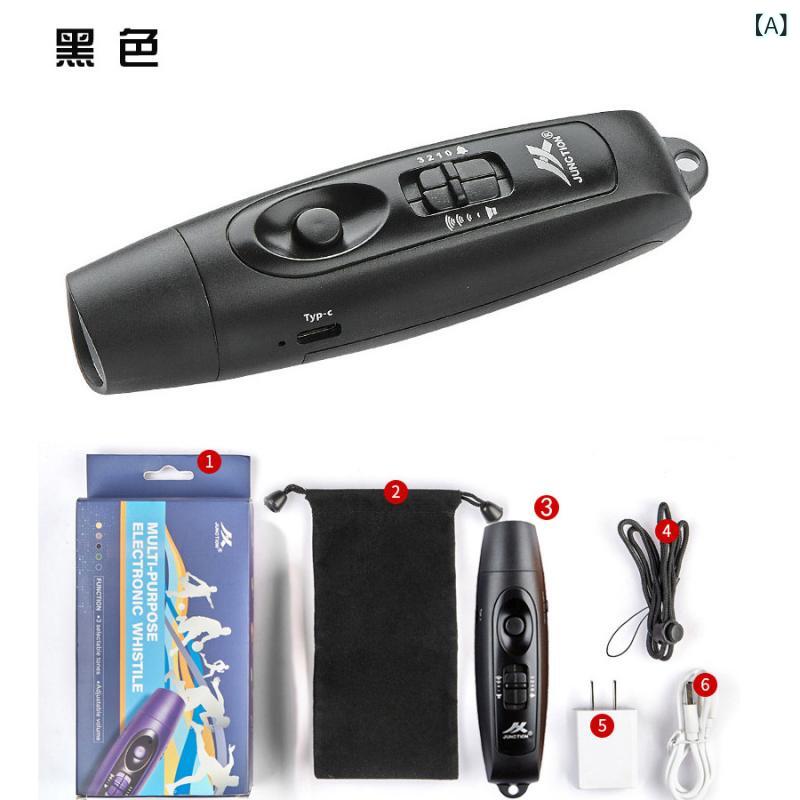 電子ホイッスル USB充電式 3音 高デシベル スポーツ用 バスケットボール サッカー 審判 コーチ 屋外活動 トレーニング 安全信号 防水 軽量 緊急用・カラー展開: 赤.黒.青.橙.カーキ