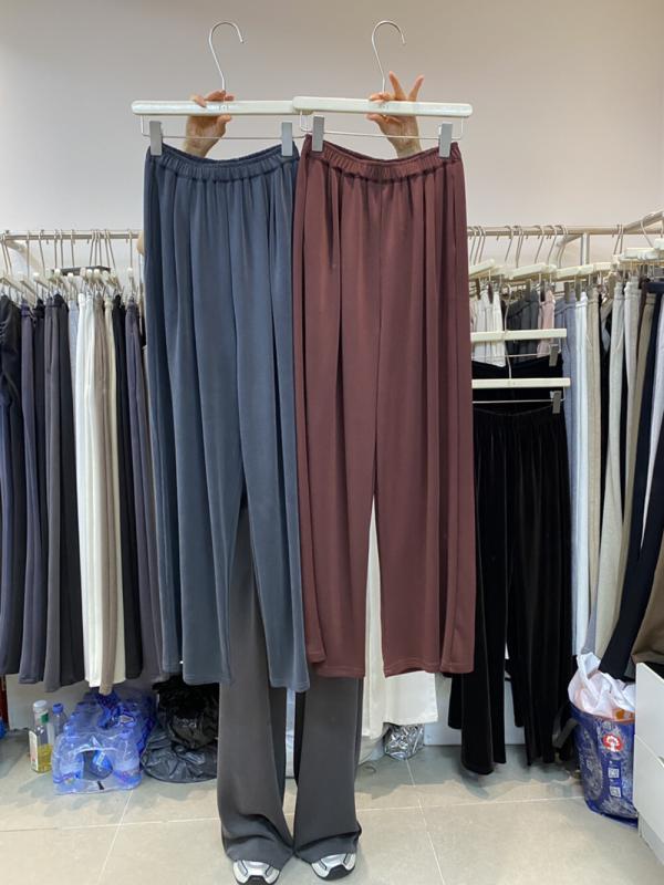 レディース 春夏 ワイド レッグ パンツ ゆったり シルエット 柔らかい 軽量 通気性 再生繊維 　タッチ ロング 丈 カジュアル 普段使い リラックス ボディカバー・スタイル: 汎用・パンツタイプ: ワイドレッグ・厚み: 普通・ウエスト高...