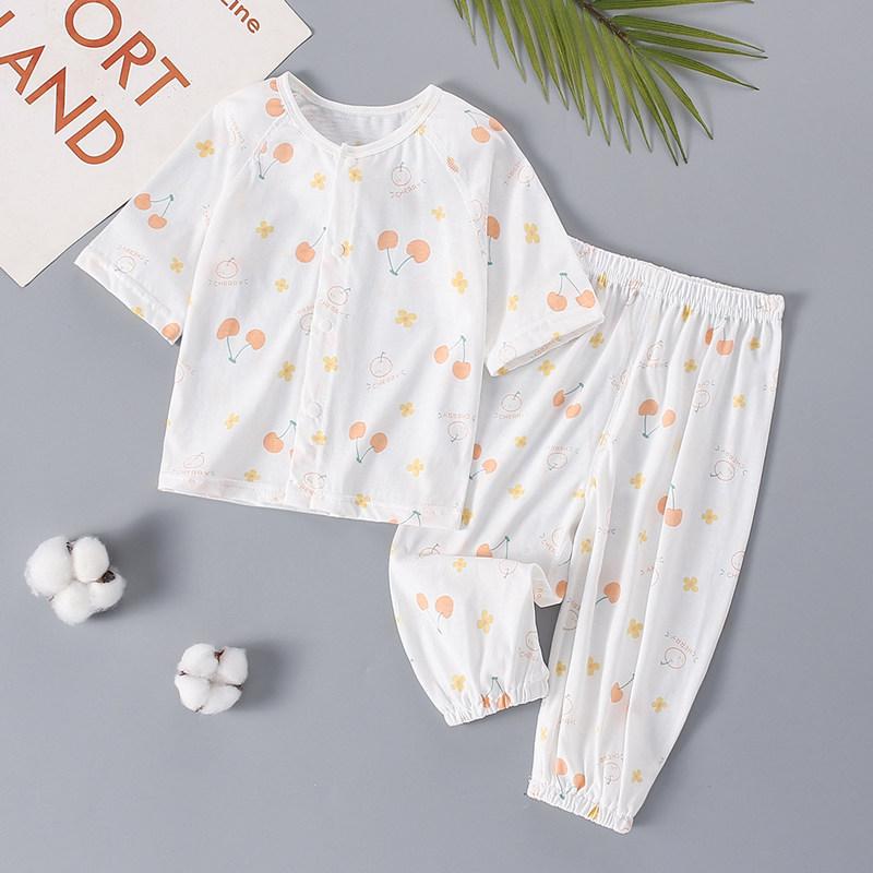 ベビー服 夏用 薄手 接触冷感 七分袖 セパレート セット UVカット 綿 部屋着 パジャマ 赤ちゃん用 ホーム 寝間着 吸湿速乾 軽量・スタイル: カジュアル・素材: 綿100%・対象性別: 男女共通・カラー展開: 赤.青.黄・対応身長:...