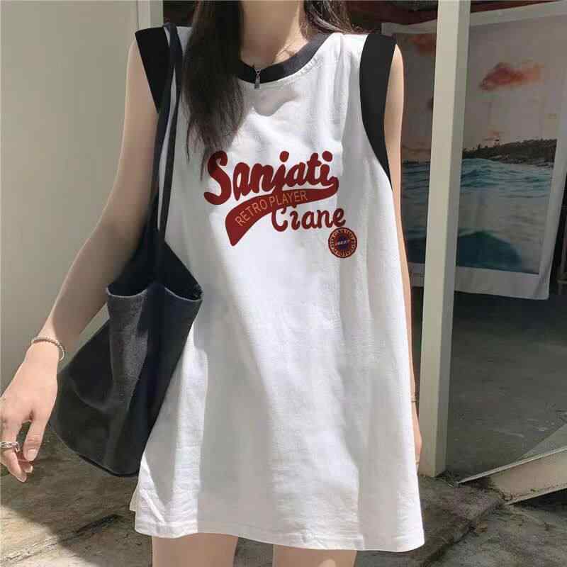 レディース 無袖Tシャツ 綿素材 ゆったりシルエット 切り替え 夏用 カジュアル スポーツウェア ベスト トップス 袖なし フィット 外着 バスケットボールスタイル・カテゴリ: タンクトップ・スタイル: カジュアル・主な素材: 綿100%・...