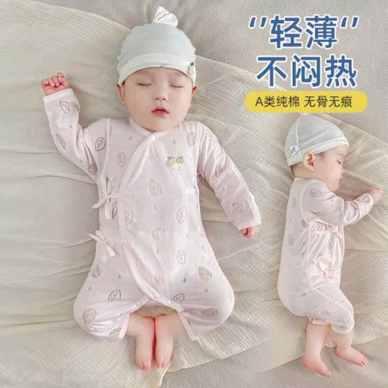 ベビー 夏用 長袖 ロンパース 寝間着 綿100% 薄手 通気性 柔らかい 素材 新生児 対応 小さめ サイズ 接触冷感・スタイル: カジュアル・主な素材: 綿95%・サイズ展開: 新生.3ヶ月.6ヶ月・款式: 長袖ロンパース・機能: 透気...