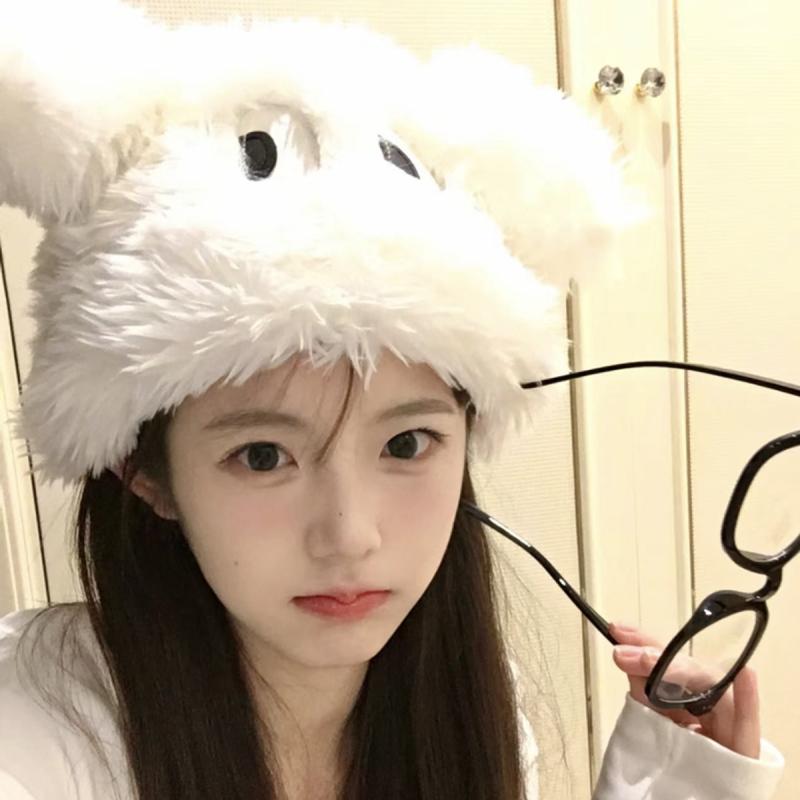 女性用 秋冬 耳付き ビーニー 帽子 ふわふわ 暖か 厚手 かわいい カートゥーン 犬 減齢 顔強調 ユーモア スタイル・カテゴリ: 帽子・スタイル: 甘美かわいい・柄: カートゥーン・対象: 女性.少年.若者・シーン: 街歩き・帽檐: 無...
