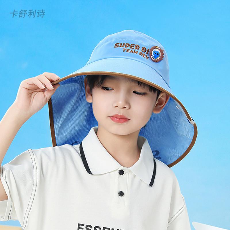 子供用 かわいい キャラクター柄 夏 UVカット フィッシャーマンハット 顔隠し 首カバー ショール付き 日よけ帽子 男女兼用 軽量 通気性 防暑 散歩 遊び着 アウトドア・スタイル: アウトドア・帽頂スタイル: 丸頂・主な素材: ポリエス...