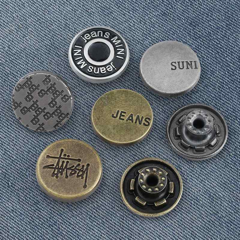服用 金属ボタン アクセサリー ジーンズ パンツ固定 I字型 免縫釘 耐久性 修理用 カジュアルスタイル・サイズ展開: 2個入り.6個入り.10個入り