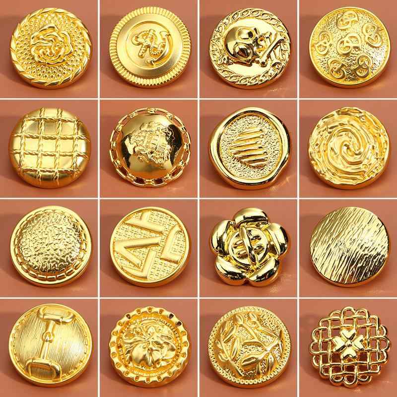 金色 金属 ボタン 高級感 ユニセックス ロングコート トレンチコート スーツ ジャケット 汎用 アウター 留め具 アクセサリー ゴールド フォーマル ビジネス カジュアル 装飾・主な素材: 金属・サイズ展開: 15mm.18mm.20mm...
