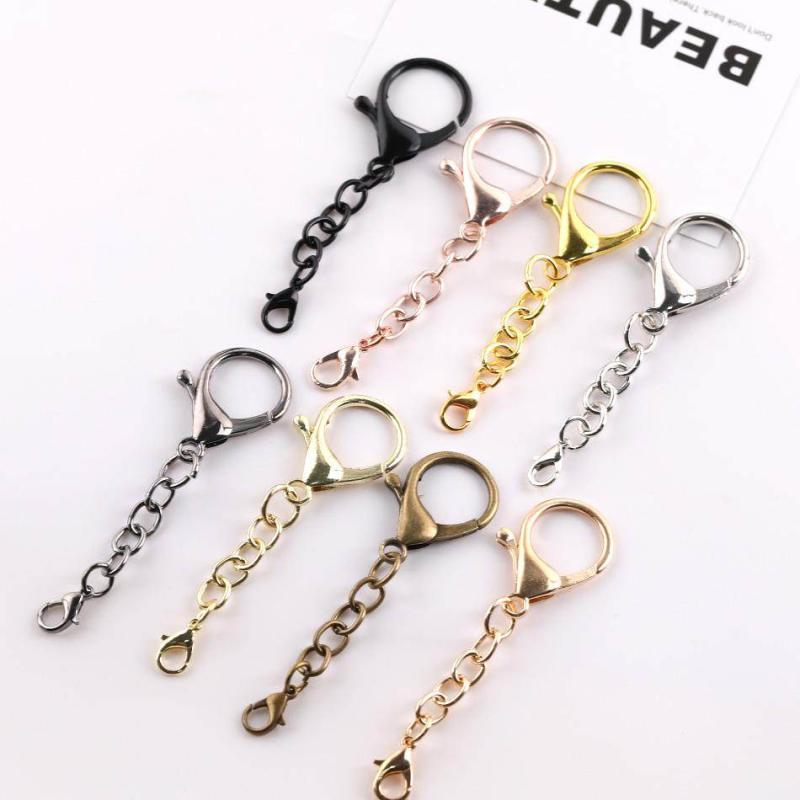 キーホルダー 金属製 ロブスター 型 バックル 4連 チェーン バッグ ハンガー 車用 掛 装飾 アクセサリー 接続 チェーン 鞄 アクセ キー リング 日常使い 軽量 耐久性