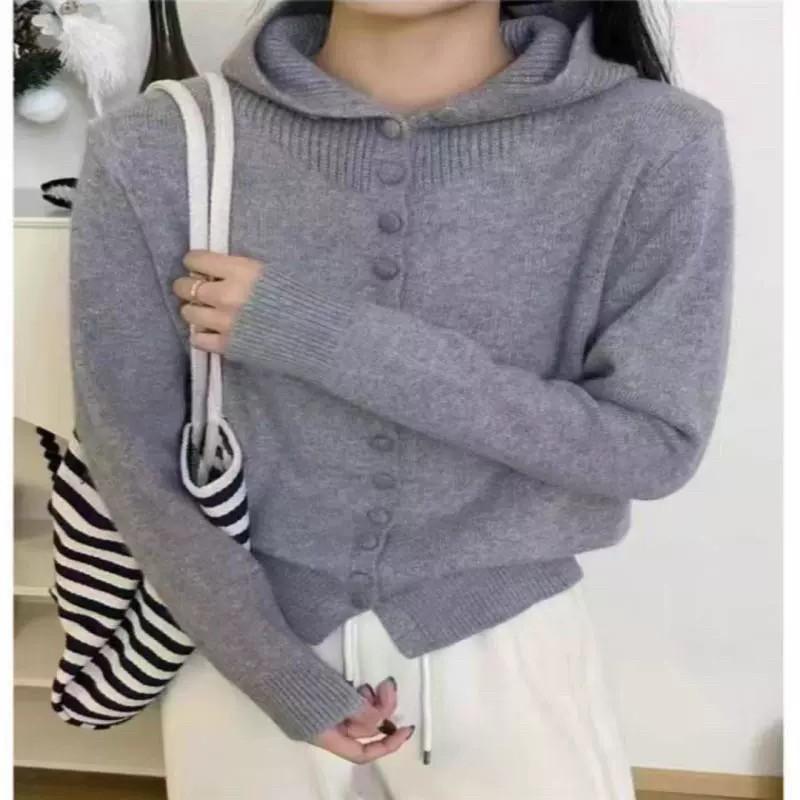 カーディガン フード付き ユニーク かわいい ニット トップス カジュアル 軽量 伸縮性 日常使い ブラック グレー ベージュ・カテゴリ: カーディガン・・シルエット: ・主な素材: ニット・袖丈: 長袖・フード: あり・開閉: シングルボ...