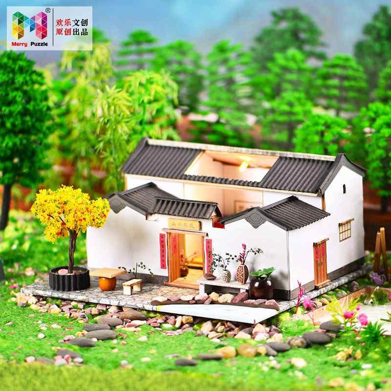 庭園模型 中国風 DIY 組み立てキット 玩具 風景別荘 小屋 インテリアデコレーション 趣味工作 精密造形 木製風仕上げ・素材: 木・対象性別: 男女共通・玩具タイプ: 木製玩具・タイプ: 組み立て・対象年齢: 14歳以上