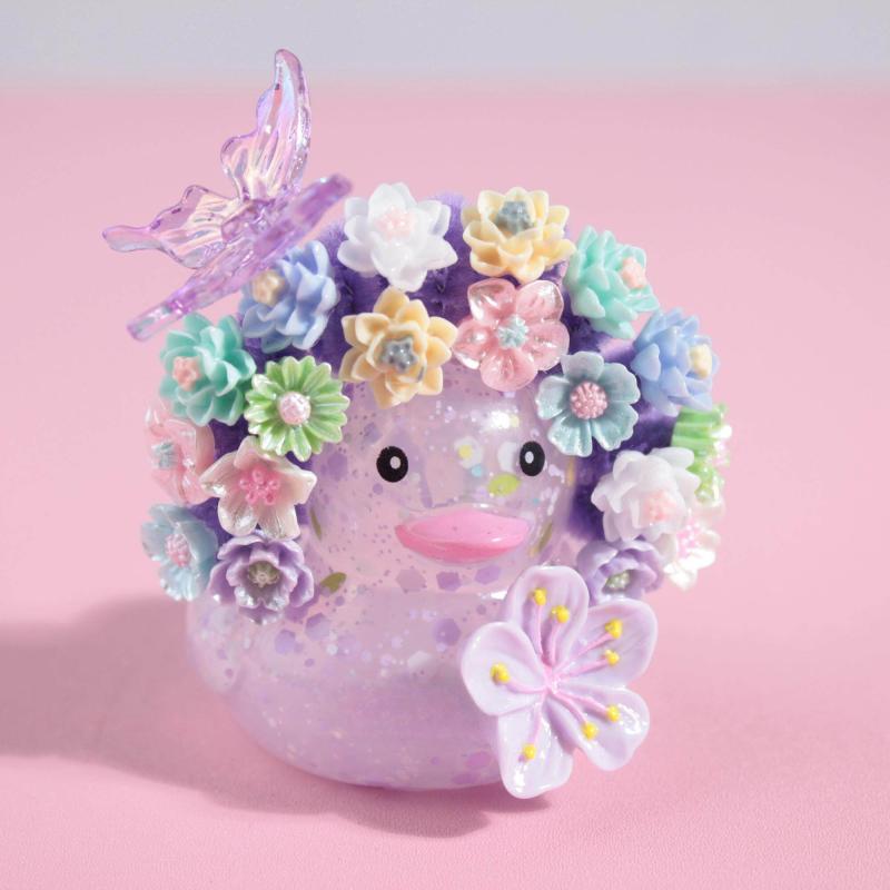 女の子用 クラフトキット かわいい アヒル 置物 花飾り 材料セット クリーム状接着剤 簡単DIY お部屋飾り 動物フィギュア 手芸パーツ・スタイル: かわいい・外観形状: 動物・タイプ: 置き物・素材: 樹脂・適用対象: カップル・適用シ...