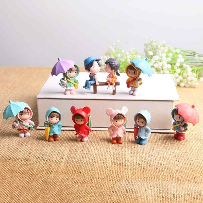 置物 傘を差した少女 フィギュア かわいい カートゥーン デスクトップ インテリア 癒し ミニチュア 風景 キュート 少女像 部屋飾り 卓上 雑貨 癒しグッズ・素材: PVC・スタイル: 簡約現代・・適用空間: リビング・工芸: 半手工・適...