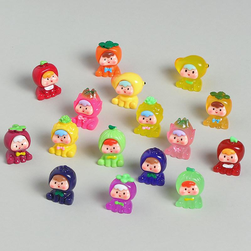 樹脂製 ミニチュア 置物 フルーツ フィギュア 多肉 立体 ミックス かわいい 装飾 アクセサリー レジン インテリア デコ・スタイル: カートゥーン・素材: 樹脂・カラー展開: ミニ水果崽崽100個混款.ミニ水果崽崽50個混款.ミニ水果崽...