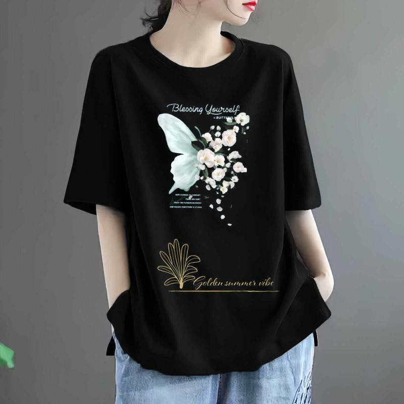 レディース 夏用 短袖Tシャツ 特大サイズ 綿 プリント柄 ゆったり 体型カバー トップス コットン 普段使い 軽量 ワイドシルエット・・シルエット: ・柄: プリント・袖丈: 短袖・主な素材: 綿100%・対象年齢: 18-24歳・厚み:...