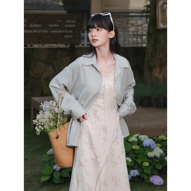 レディース ブラウス 夏用 UVカット 薄手 ゆったり かわいい 無地 トップス コーディネートしやすい 軽量 吸湿速乾 通勤 普段使い・・文艺風・版型: ゆったり型・袖型: 通常・主な素材: ビスコース65%.綿23.5%.リネン11.5...
