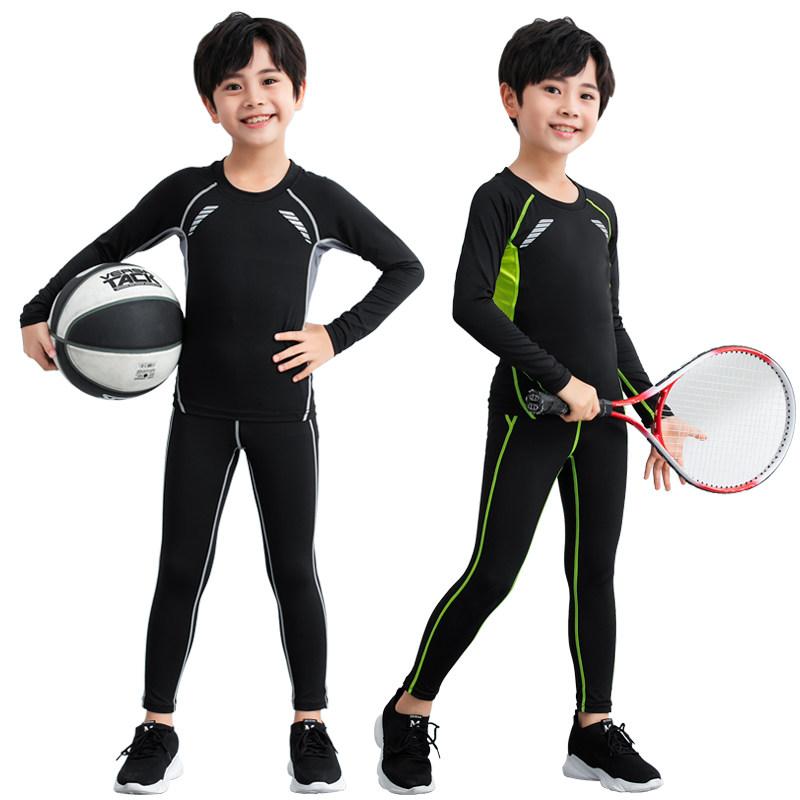 子供 トレーニングウェア 秋冬 ベースレイヤー 速乾 スポーツ トップス ボトムス セット バスケットボール サッカー フィットネス 学生 試合用 伸縮性 軽量・機能: 吸湿排汗.速乾.超強弾性.透気・上装スタイル: 長袖・下装丈: 9分丈...