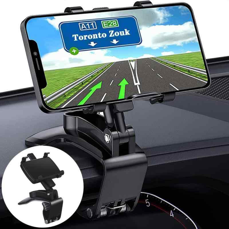 Elnicec クリップ式 車載 スマホホルダー 【2026新登場】 車載 ホルダー 360度回転 適切な角度に調整 安定性拔群 取り付け簡単 片手操作 転落防止 防振 互換性が高い カー用品 送風口・ダッシュクリップ式 車載 スマホホルダー