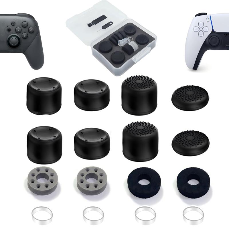 ZHI-NYLLDJS フリーク PS5/4 Switch1/2 プロ コントローラーに対応 フリーク コントローラー スティック カバー アシストリング 収納ケース付き（フリーク4個/スティック カバー4個/アシストリング4【PS5/4 ...