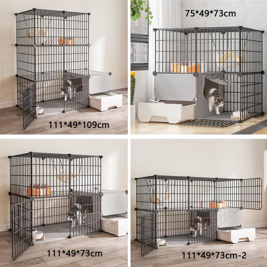 猫ケージ トイレ付 大型 キャットケージ ケージ ゲージ ペット 猫 ベビー キャット ケージ屋内猫ベビーサークル ゲージ キャットタワー スタジアム ドア付き ワ猫ケージ トイレ付 大型 キャットケージ ケージ ゲージ ペット 猫 ベビー...