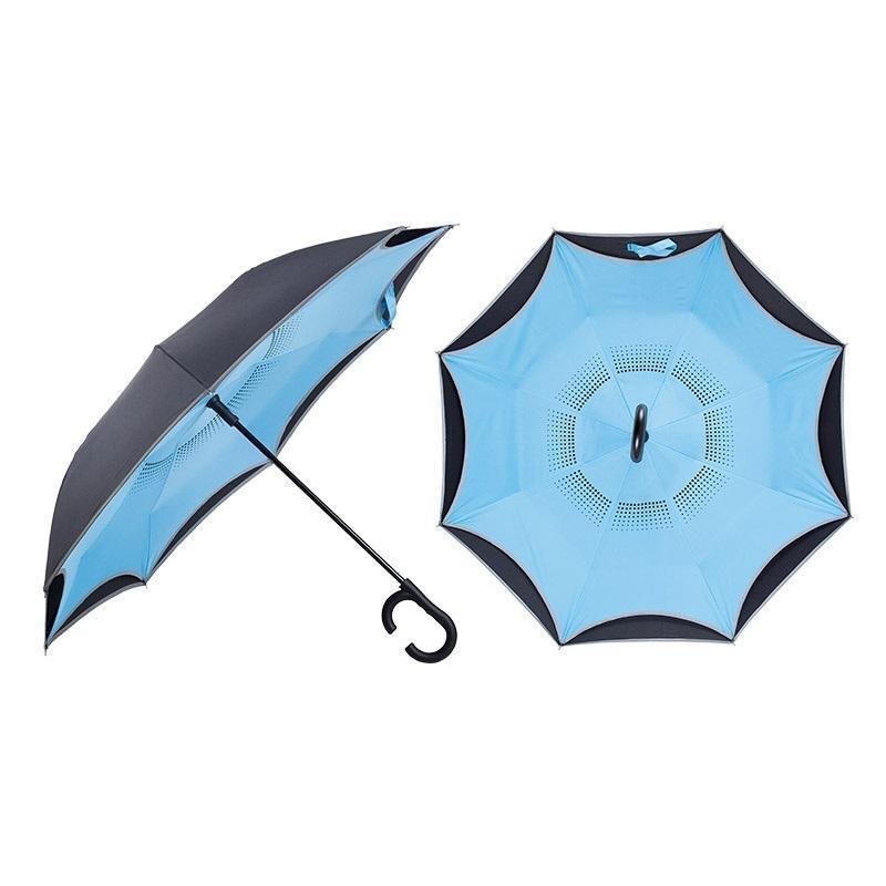 【丈夫な傘骨】丈夫なグラスファイバー素材で、強風にも強い強度を持っています。 100 cmの直径は、すべての環境を保護するためにあなた、あなたの友人や家族を保護するのに十分です。 雨に濡れる心配がありません。【Cタイプハンドフリー両手フリー...