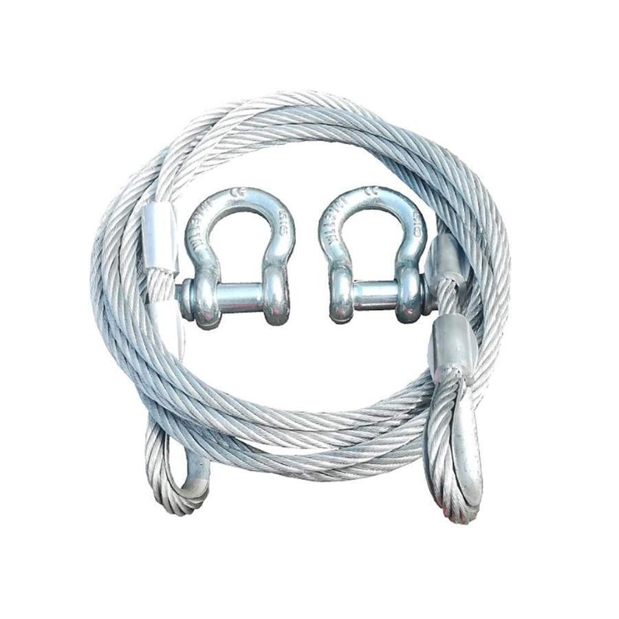 牽引ロープ 8メートル10トンワイヤーロープ牽引ロープ二つの金属フック、防水、防湿付き