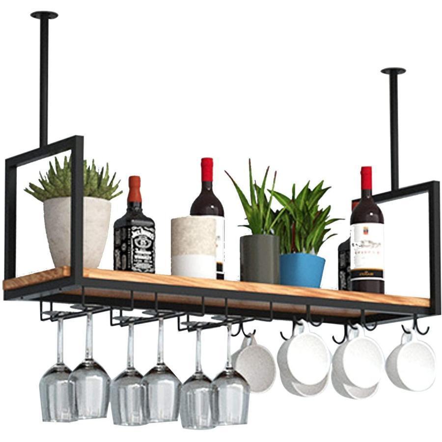 ワイングラスホルダー 吊り下げ 天井ワインラックワインラックぶら下げワイングラスラック脚付きグラスホルダー、バー/レストラン/キッチン用収納ラック ワイン