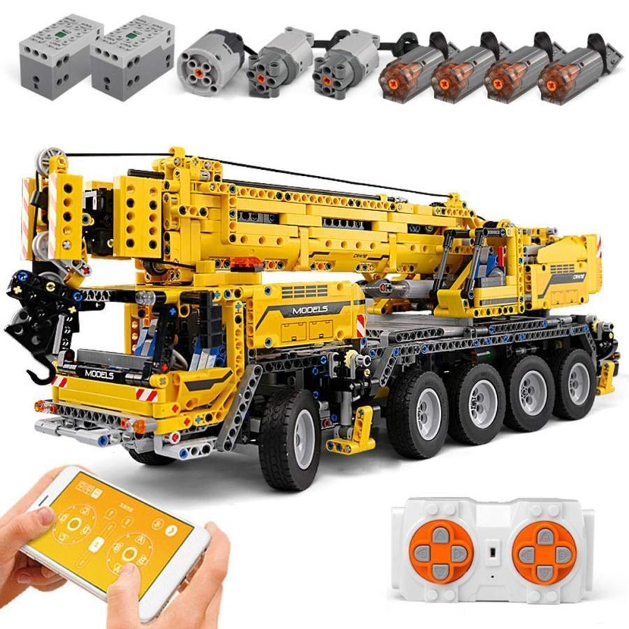 建設車両のおもちゃ クレーン車 2590PCSラジコンカー車ビルディングブロックセットおもちゃキット DIY 模型 知育玩具 両クレーン玩具趣味玩具 エンジニアリング