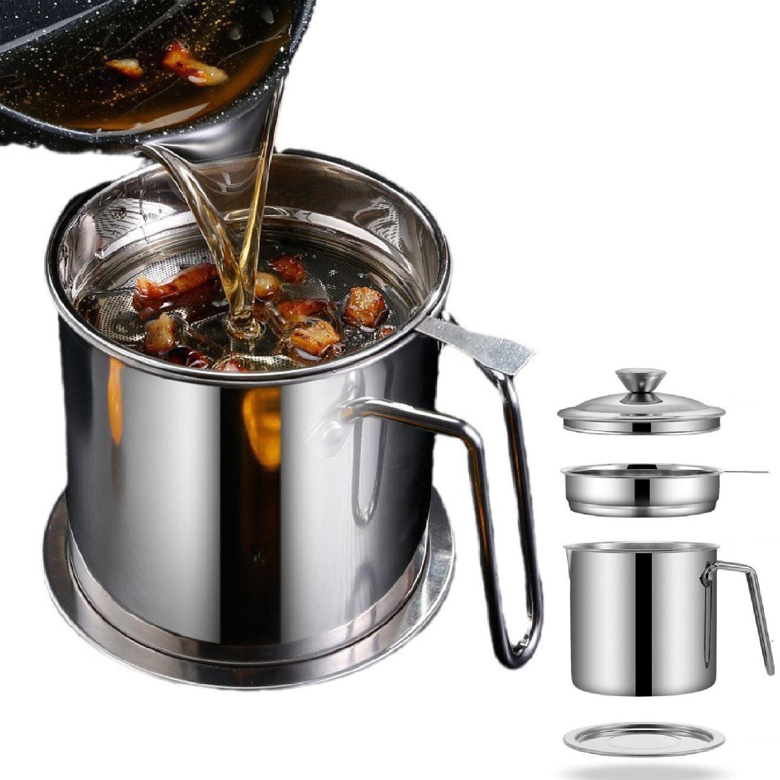 材質:ステンレス鋼色:A 油こし器 1.4L? 【高品質材料】多機能オイルスクリーンは食品級304ステンレス鋼で作られ、抗酸化、腐食防止、防錆、高温に耐え、耐摩耗、頑丈で耐久性があり、使用寿命が長い? 【高効率油ろ過】油ポットは細密メッシュ...