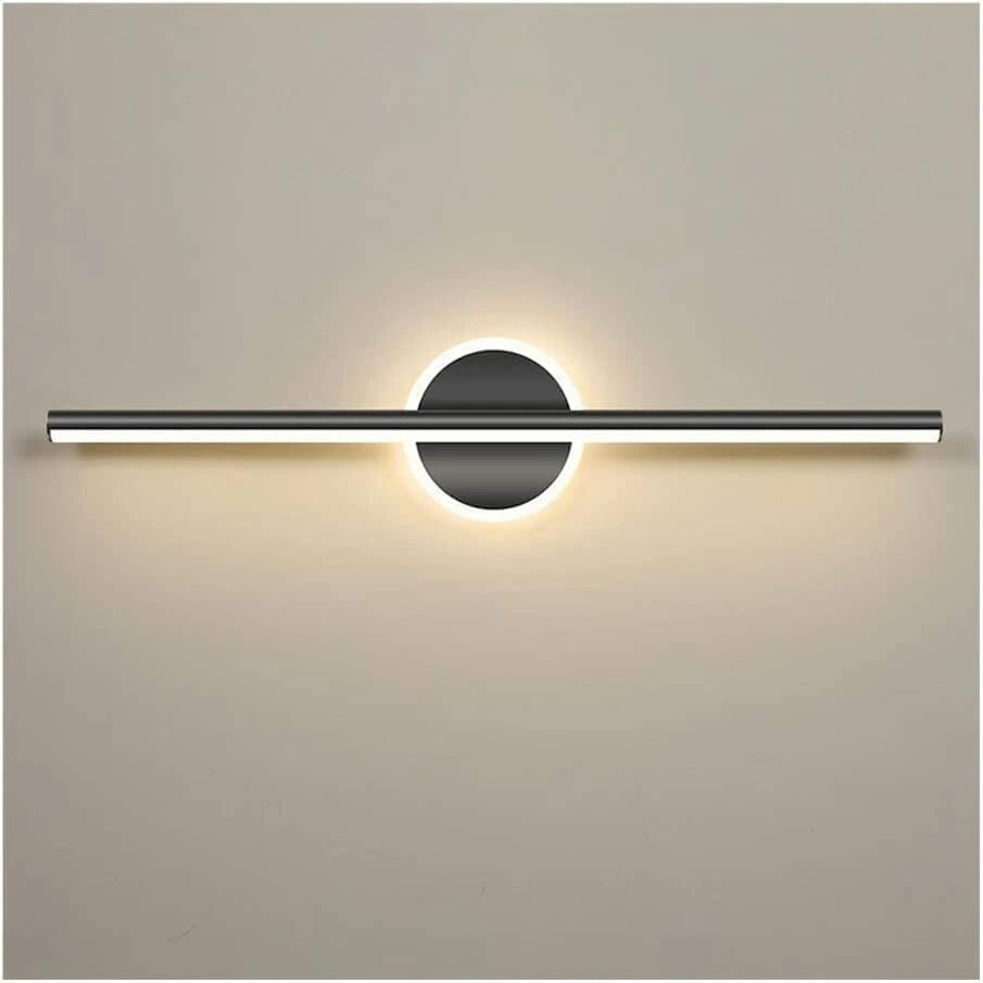 ? 特徴: モダンな幾何学的な LED バニティ ミラー ライト。ロング ストリップのミニマリストの壁取り付け用燭台照明。透過率の高いアクリル ランプ シェードは、均一で柔らかな光を放ち、円形のアルミニウム + 鉄のバスルーム ミラー フロ...