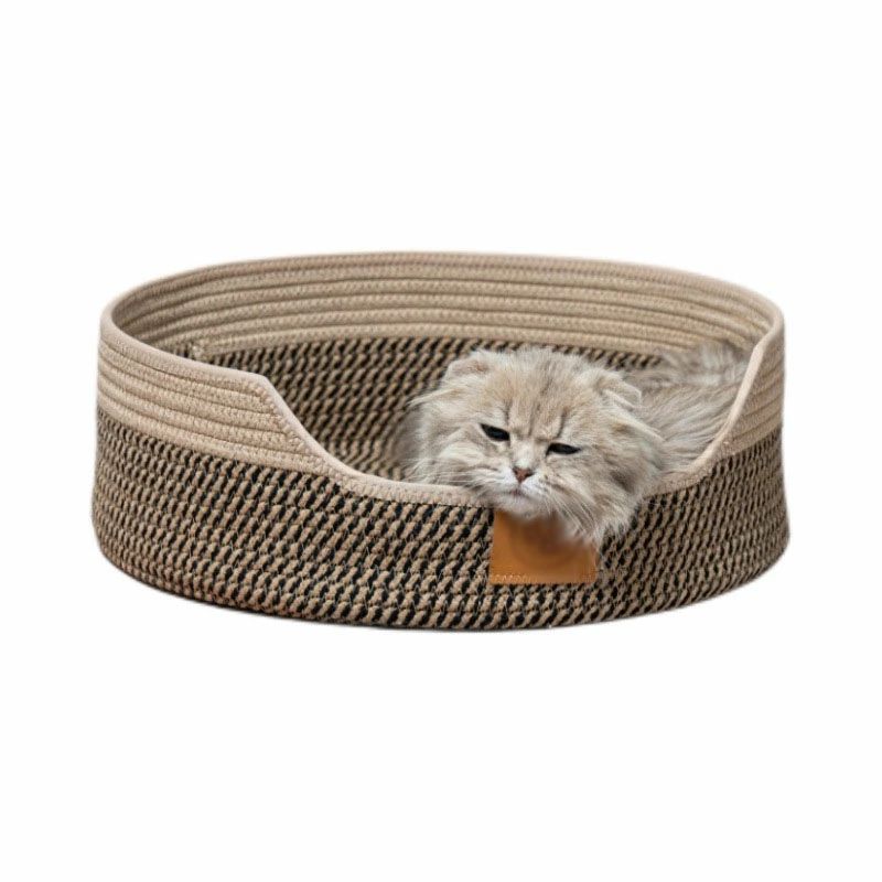 爪とぎとお昼寝：この快適なキャットベッドは、ペットの爪とぎとしても使える多機能デザインで、季節を問わず柔らかく快適な睡眠を提供します。収納も簡単なので、ペットの居心地の良い空間に欠かせない万能アイテムです。 安全で安心：このキャットベッドは...