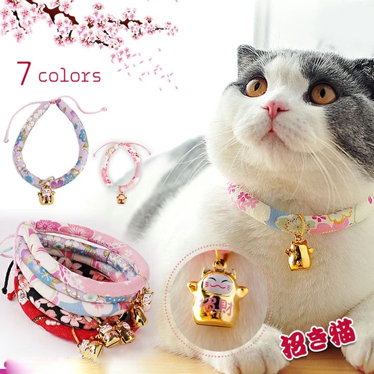 商品情報 品名 和風猫の首輪 カラー ピンク/ブラック(桜柄) /ブルー(梅柄) /レッド/ライトパープル/ダークパープル/ブラック サイズ XS/S/M/L 用途 ペット用品 特徴 ★「4つのおすすめポイント」； 1.ちりめんの首輪に揺れ...
