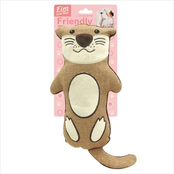 特徴 可愛いカワウソ形のトイ！ わんちゃんのお友達にもぴったりです！ 丈夫で噛み心地のよい麻素材生地と裏面は柔らかい起毛生地を使用しています。 また、触るとシャカシャカと音が鳴ります。 お腹部分には押すと音が鳴るスクイーカーが入っています。...